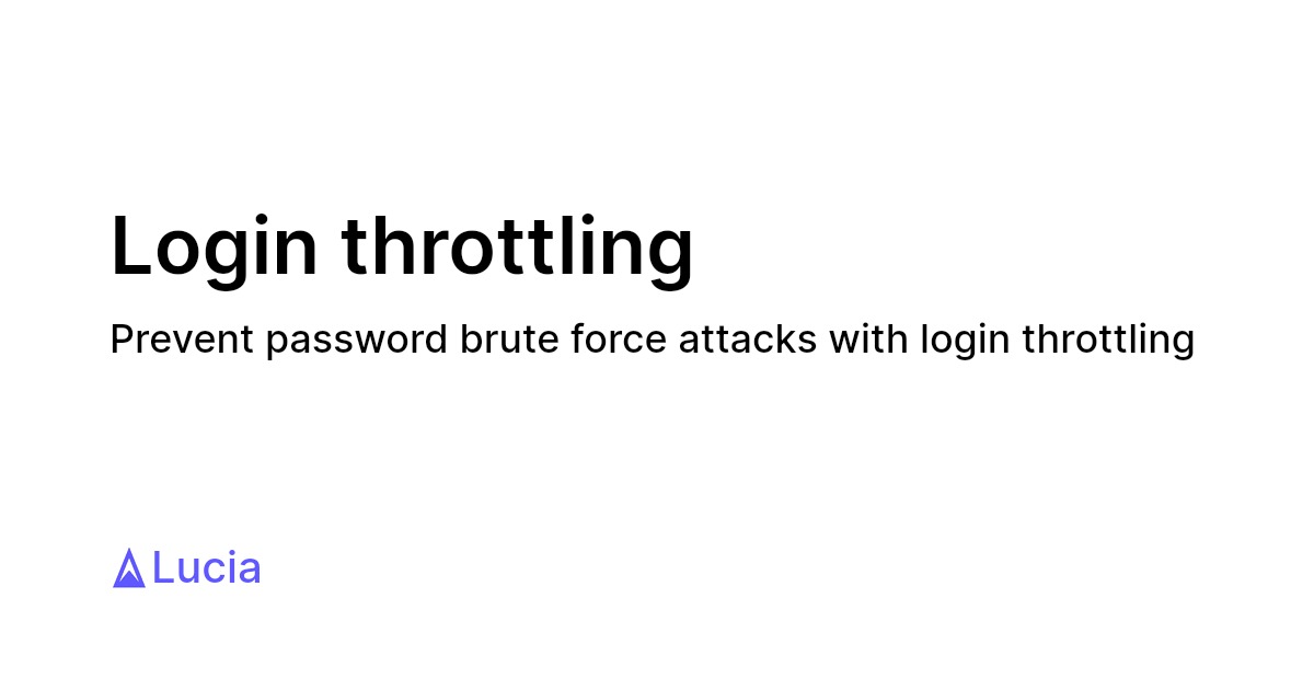 Login throttling · Lucia